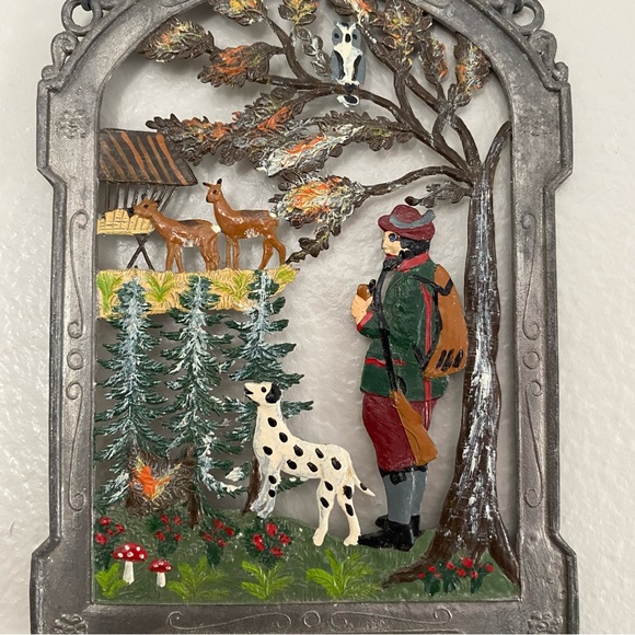 Wall Decor | Vintage Pewter Wall Hanging Of Woodsman In Forest | Poshmark